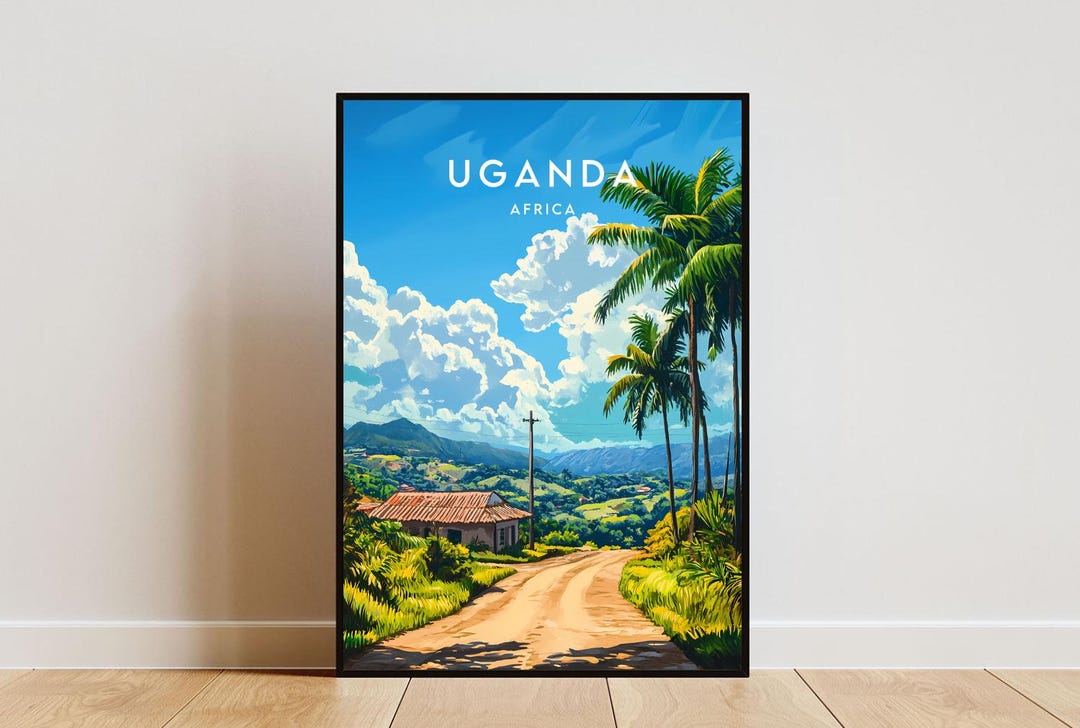 Uganda Travel Print - Africa, Uganda Poster, Africa Poster, Travel Wall ...