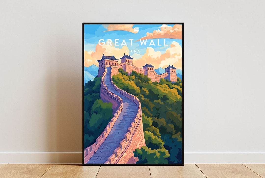 Great Wall of China Travel Print - China, Great Wall Poster, China ...