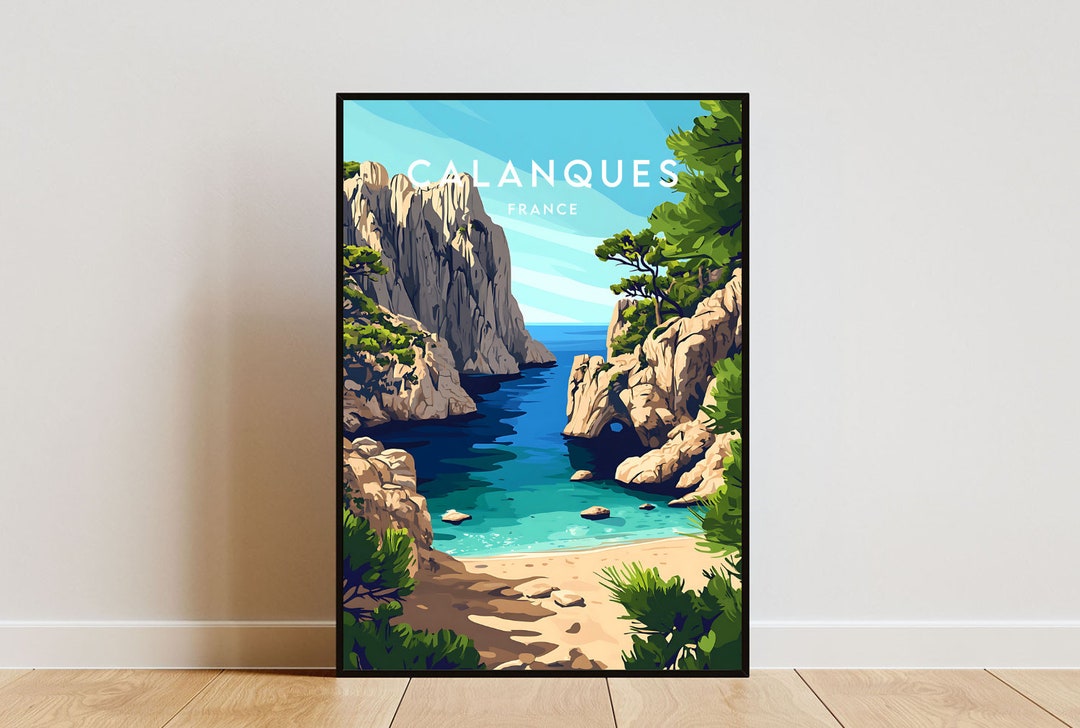 Calanques Travel Print - France, Calanques Poster, France Poster ...