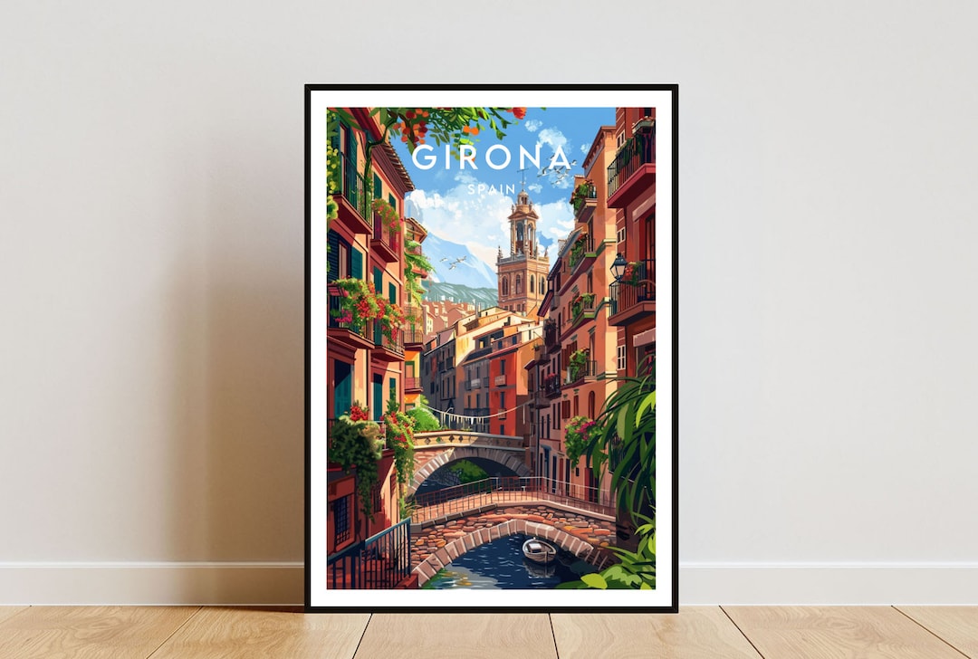 Girona Travel Print - Spain, Girona Poster, Spain Poster, Travel Wall ...