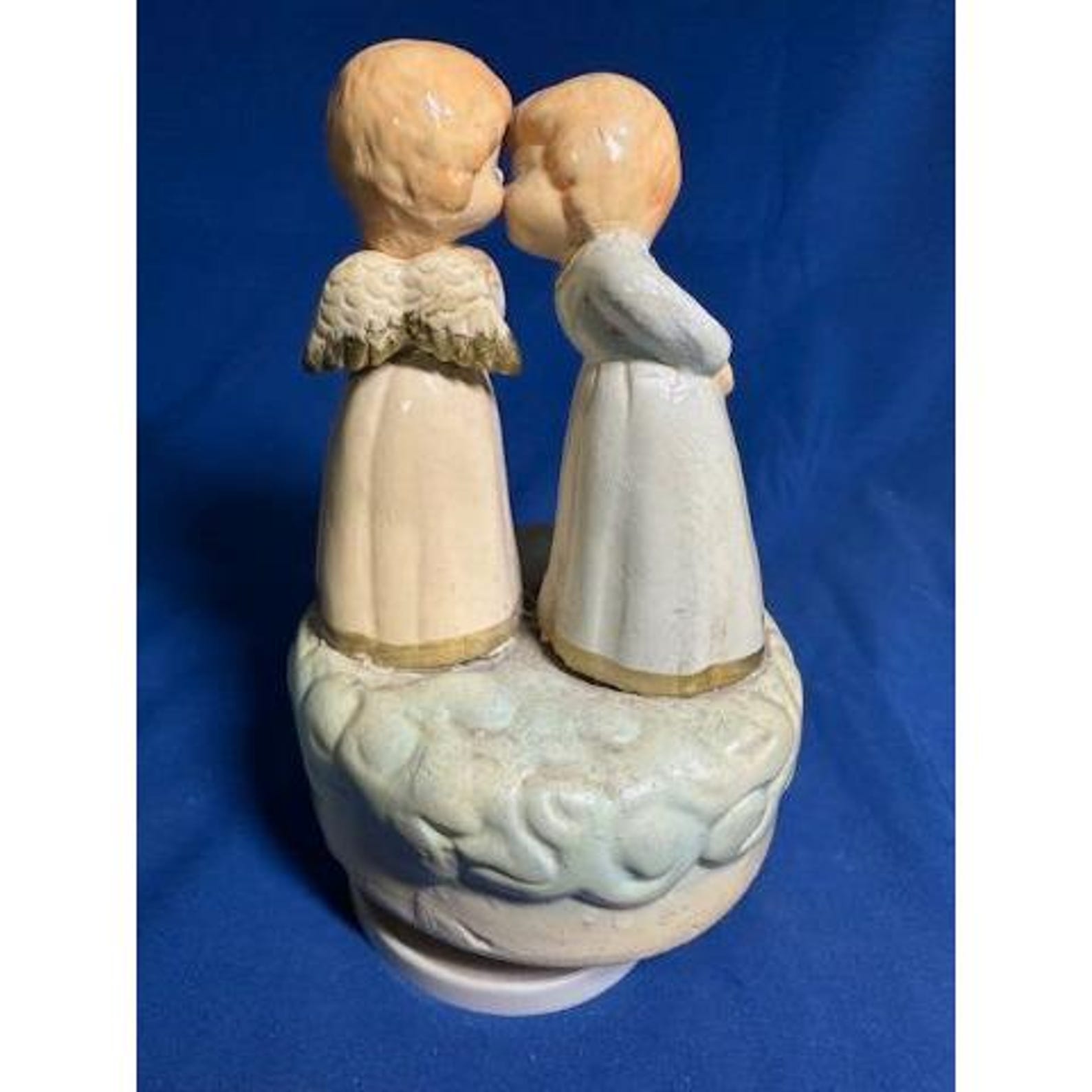 Vintage 1980's Rotating Kissing Angels Silent Night Holy Night Music ...