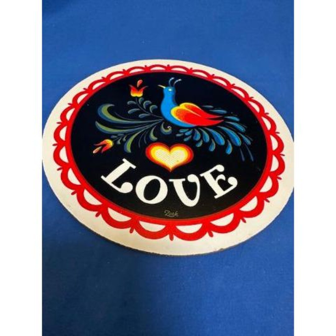 Vintage Pennsylvania Dutch Jacob Zook Love Sign 7 3/4" Round - Etsy