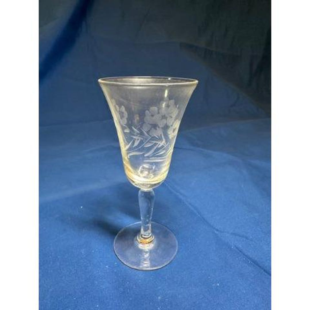 Vintage Etched Crystal Cordial Wine Glass or Stemmed Shot Glass - Etsy