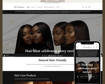 Luxury Hair Shopify Theme: Wig & Extension Store Website Template - Etsy