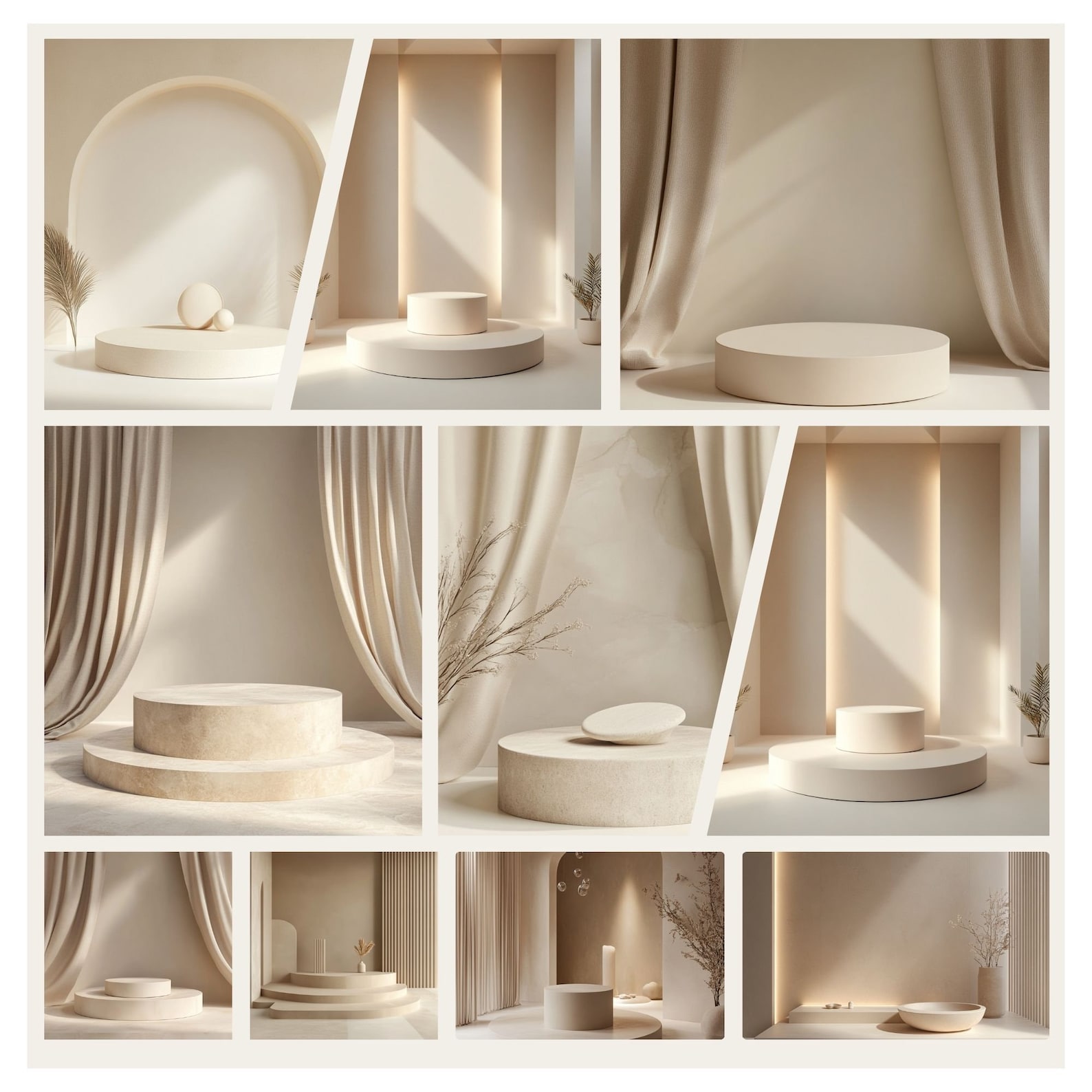 120 Beige Minimalistic Product Display Mock-up | Neutral Product Podium ...