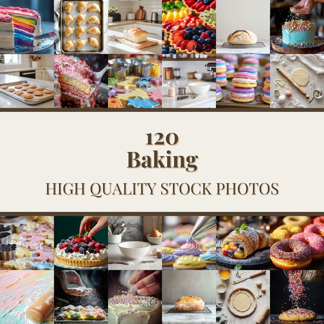 120 Baking Aesthetic Stock Photo Bundle | Pastry, Cookies, Cake, Bread ...