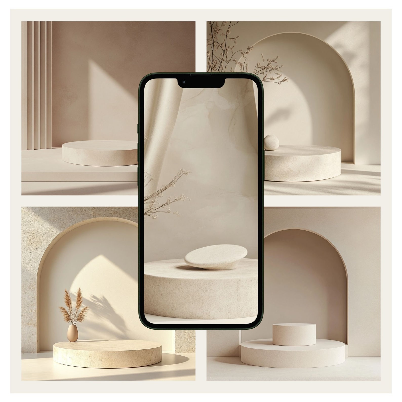 120 Beige Minimalistic Product Display Mock-up | Neutral Product Podium ...