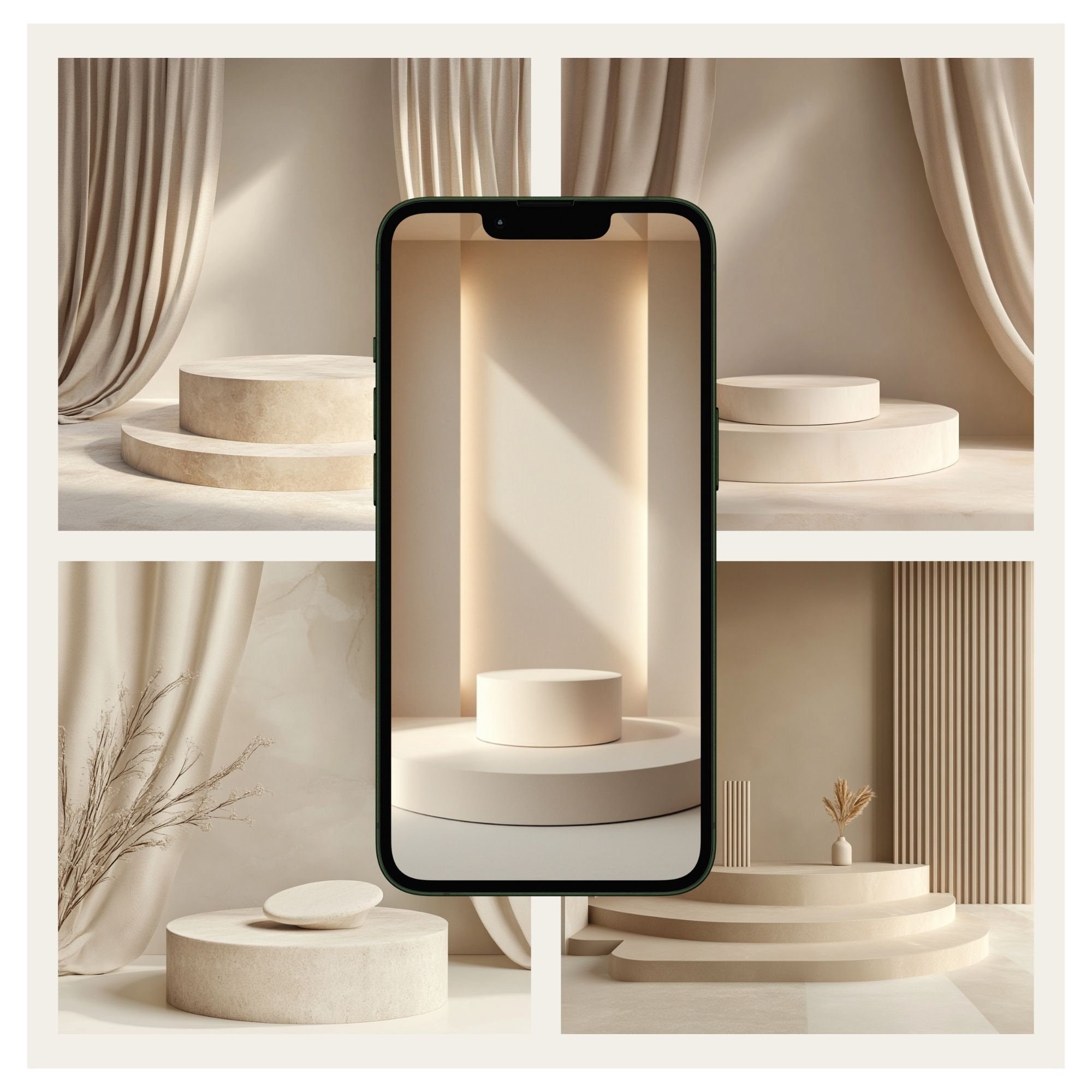 120 Beige Minimalistic Product Display Mock-up | Neutral Product Podium ...