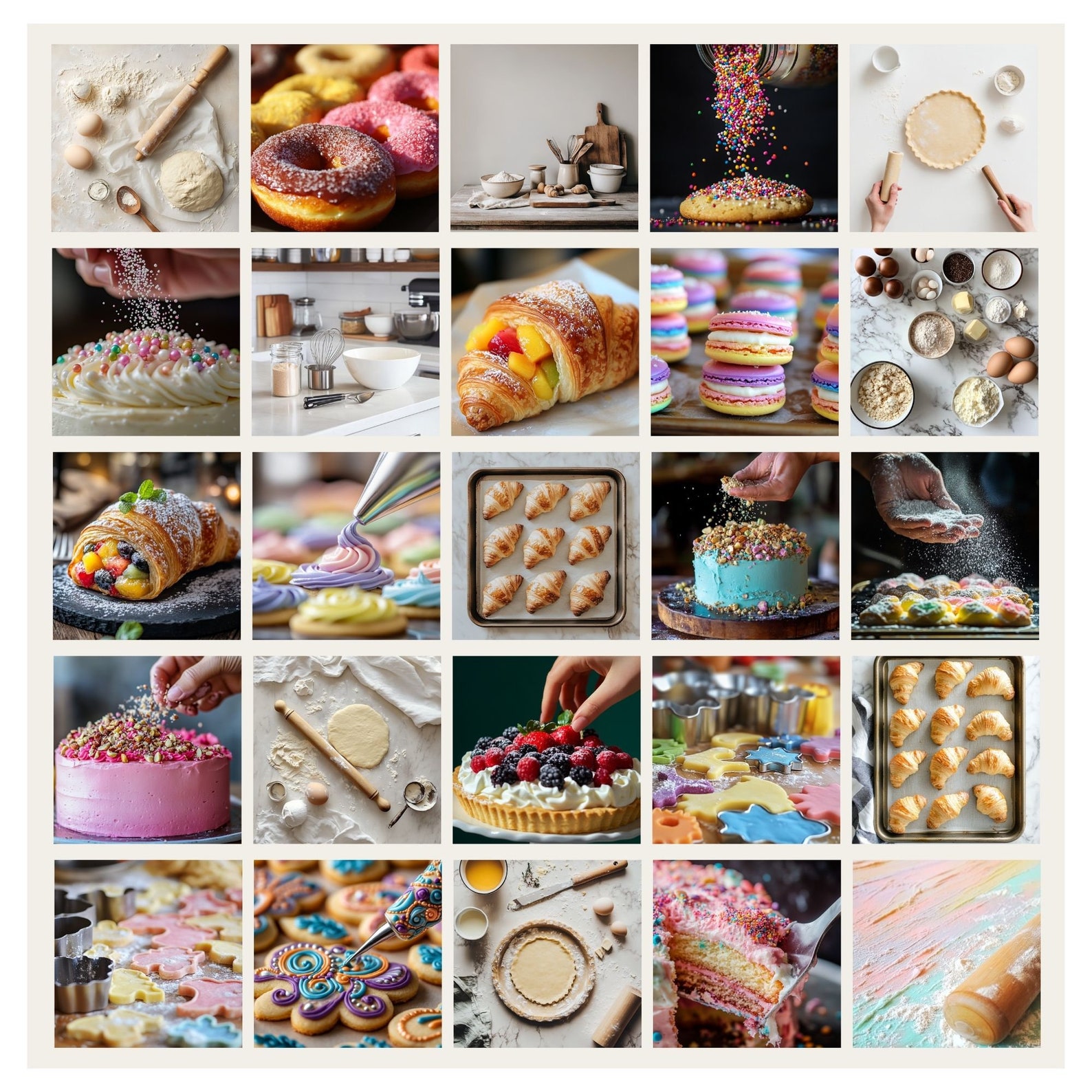 120 Baking Aesthetic Stock Photo Bundle | Pastry, Cookies, Cake, Bread ...
