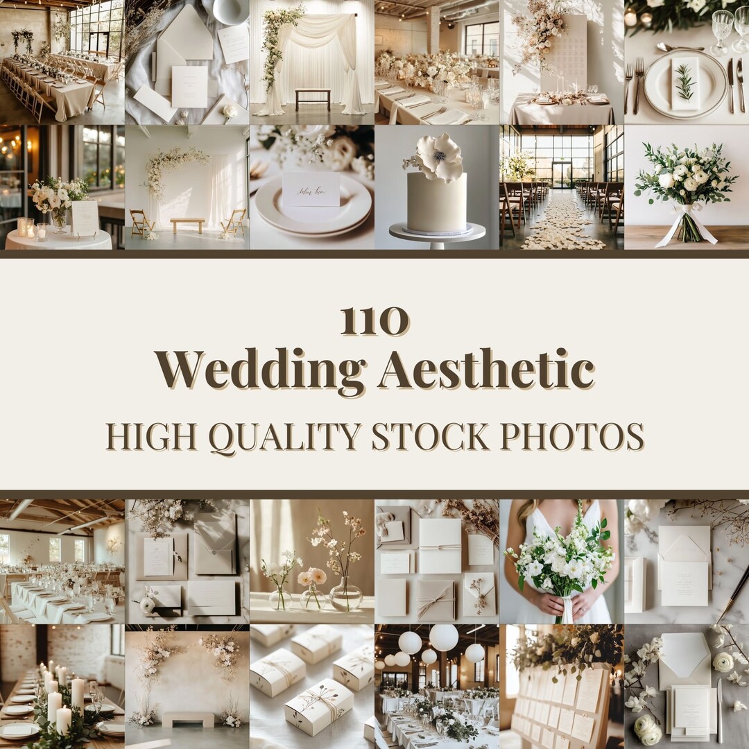 110 Faceless Beige Wedding Stock Photo Bundle | Neutral Aesthetic ...