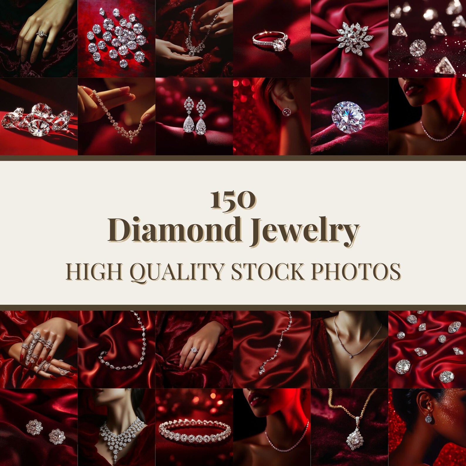 150 Luxury Fashion Aesthetic Diamonds Stock Photo Bundle for Faceless ...