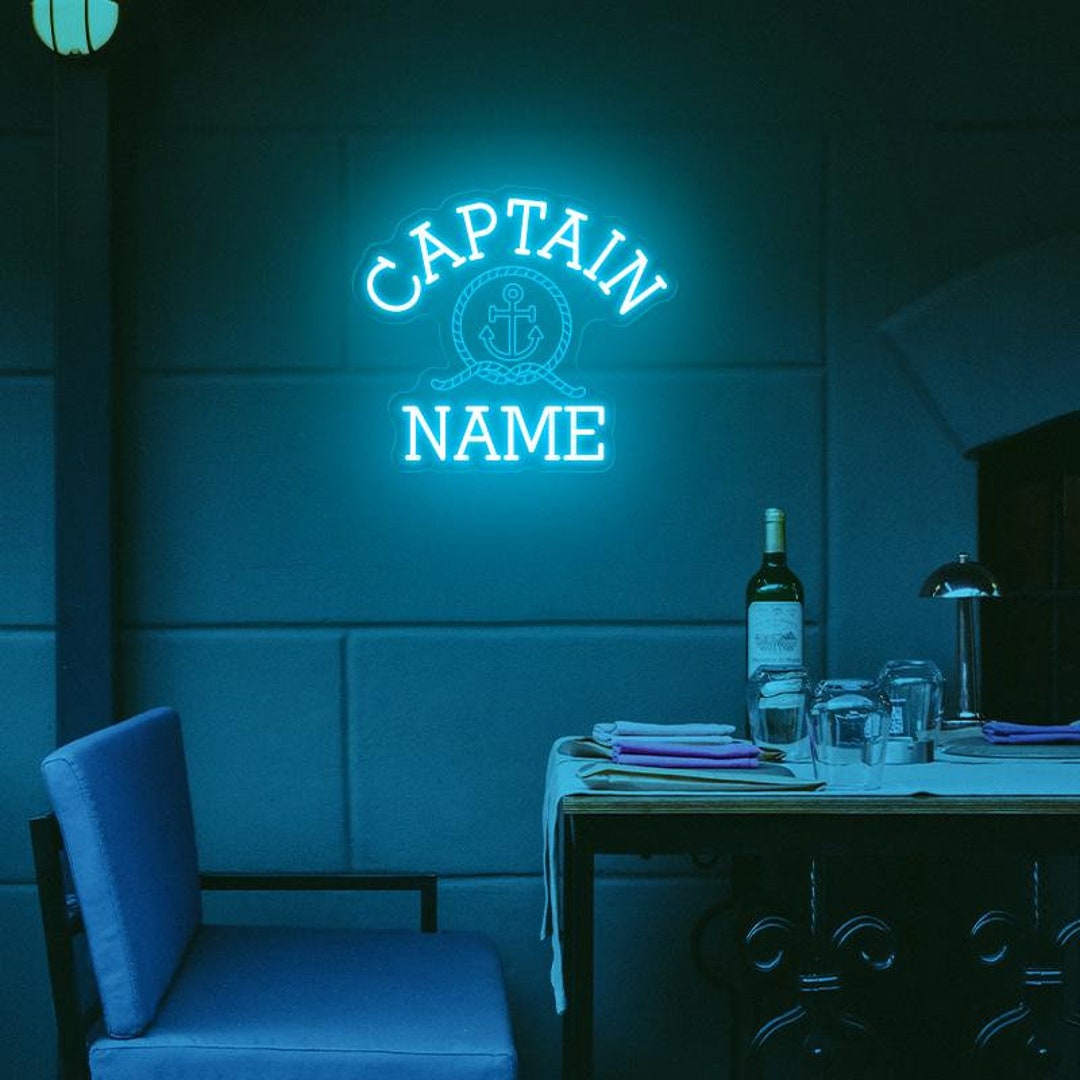 Custom Captain Neon Sign: Nautical Boat Decor Gift - Etsy