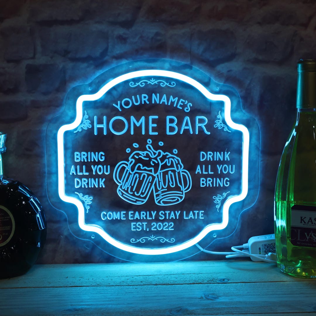 Personalized Bar Neon Sign,open Bar Neon Sign,whiskey Cocktail Tequila ...