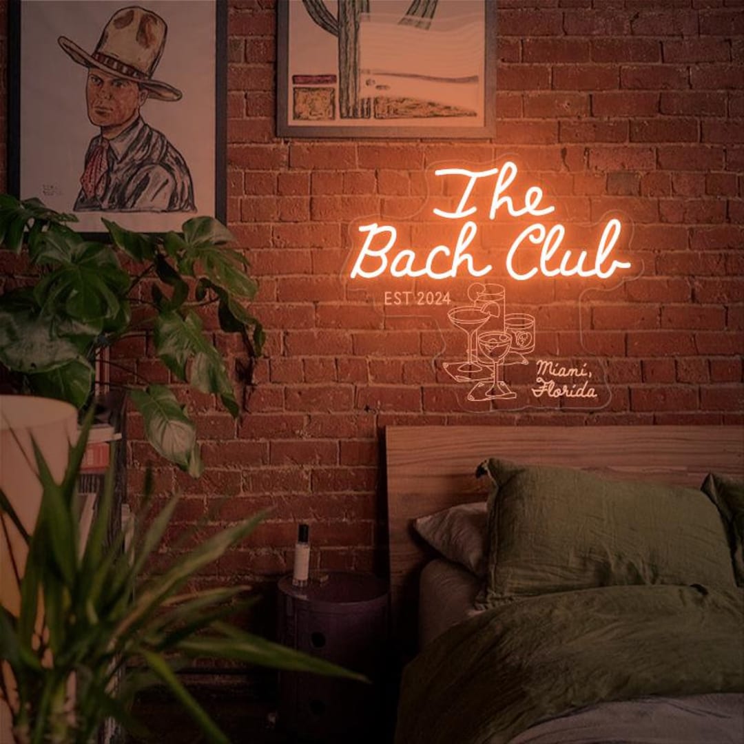 The Bach Club Neon Sign, Custom Girls Club Bachelorette Party Decor ...