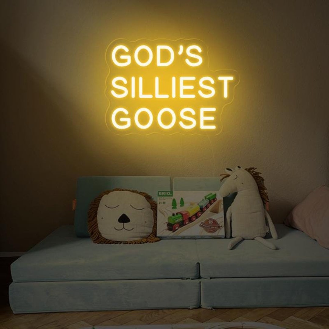 Gods Silliest Goose Neon Sign, Funny Goose Sarcastic Decor, Vintage ...