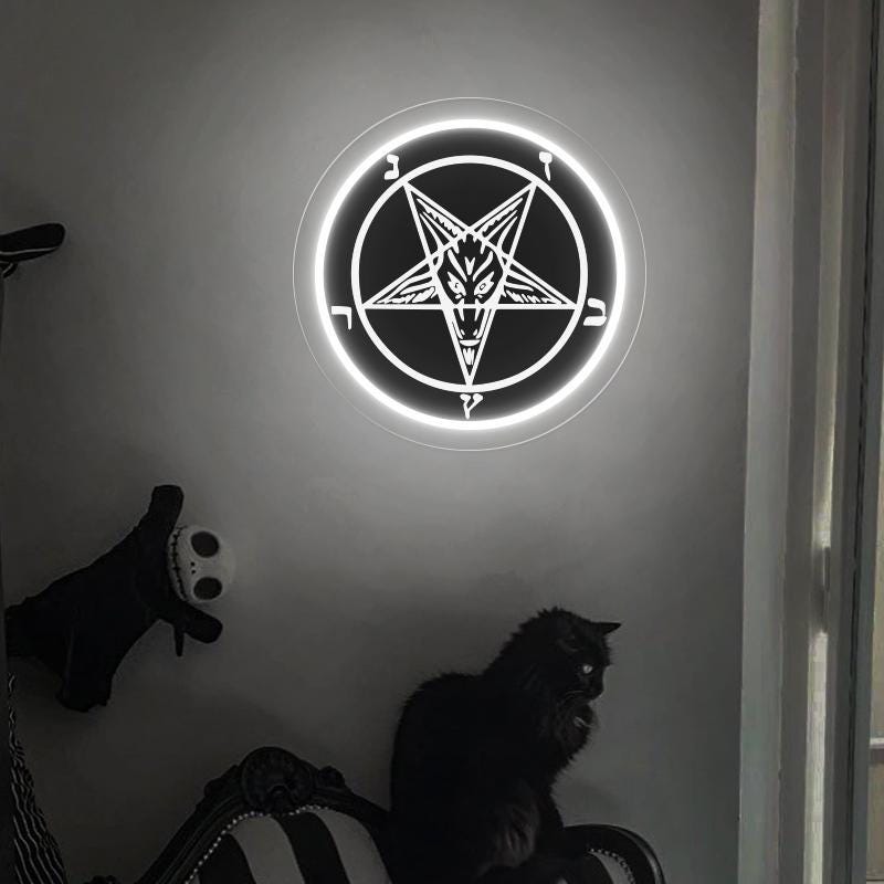 Baphomet Goat Head Neon Sign: Pagan Lucifer Satan Decor - Etsy