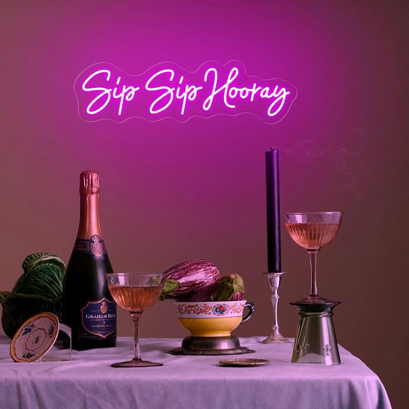 Sip Sip Hooray Neon Sign: Wedding Bar Decor - Etsy
