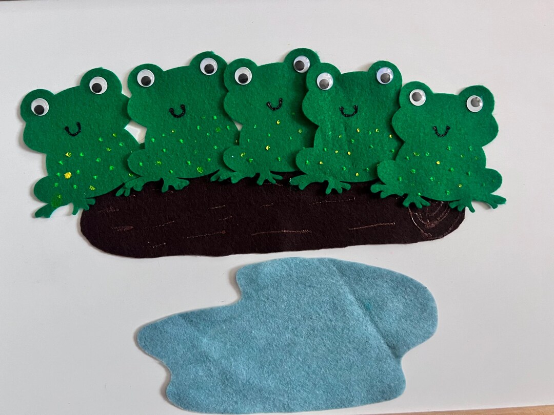 Five Green and Speckled Frogs Felt Story - Etsy