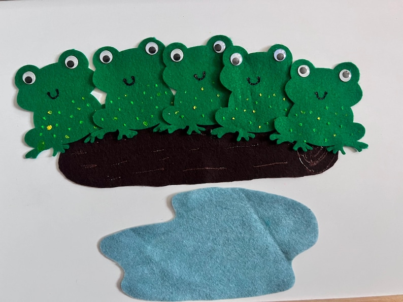 Five Green and Speckled Frogs Felt Story - Etsy