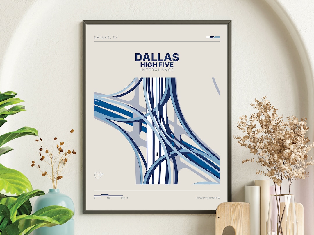 Minimalist Dallas High Five Interchange Urban Infrastructure, Modern ...