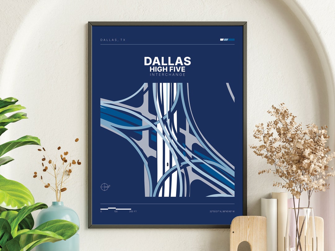 Minimalist Dallas High Five Interchange Themed Digital Download Urban ...