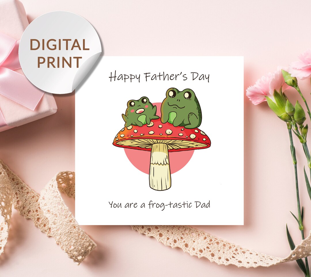 Father's Day Father's Day Card Printable Card Digital Card Cute Frogs ...