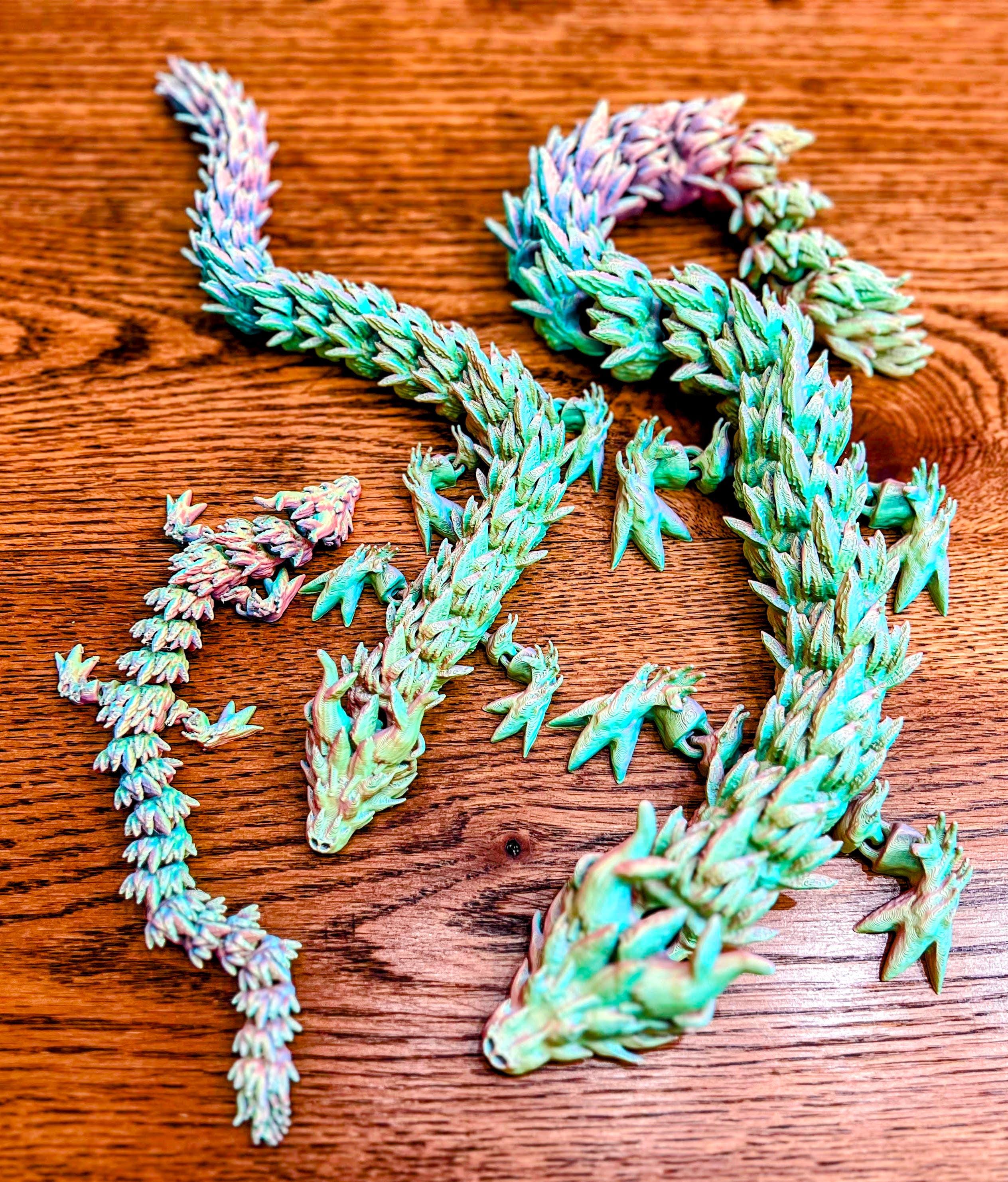 3D Printed Articulated Dragon Fidget Toy Sensory Stress Desk Office ...