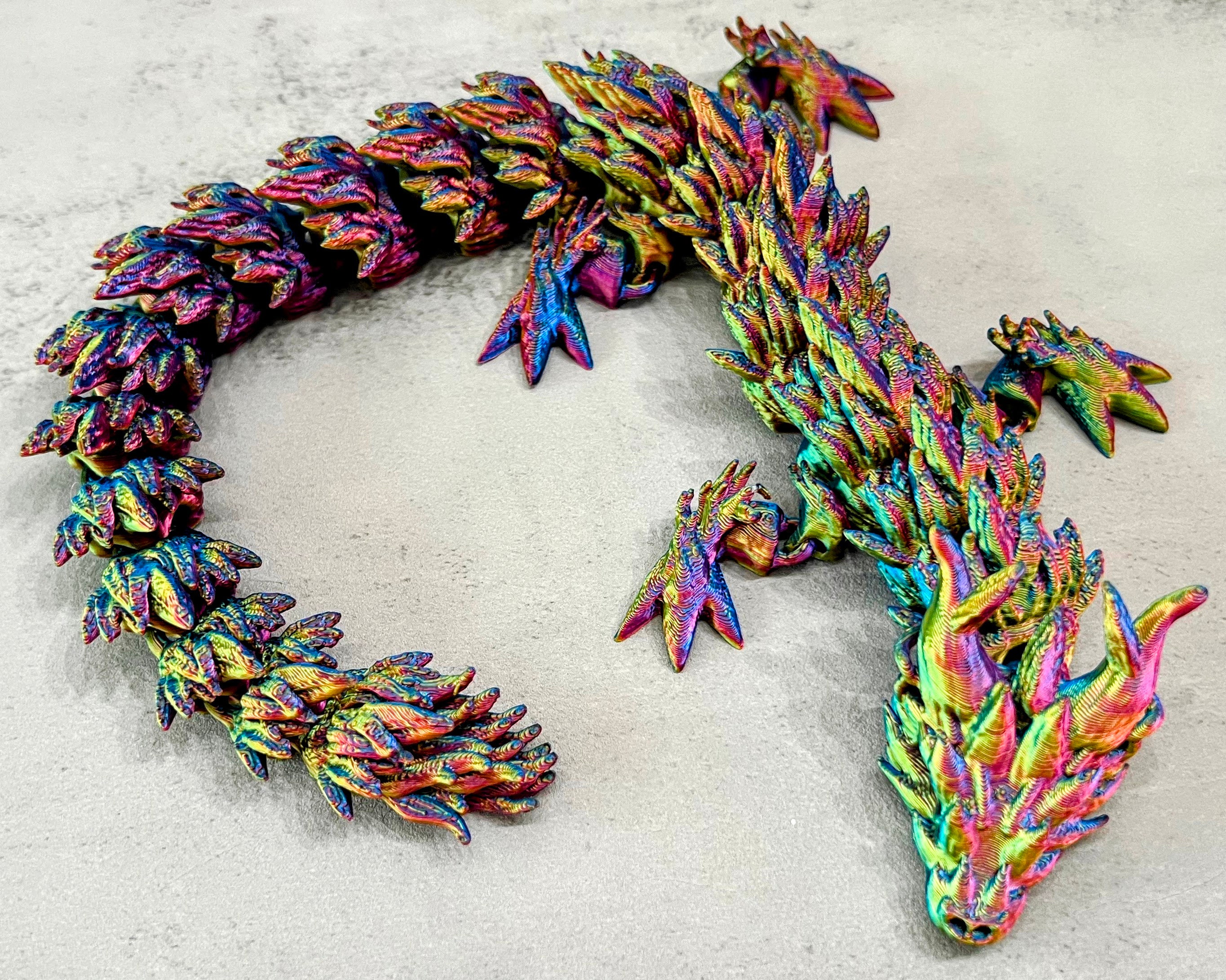 3D Printed Articulated Dragon Fidget Toy Sensory Stress Desk Office ...