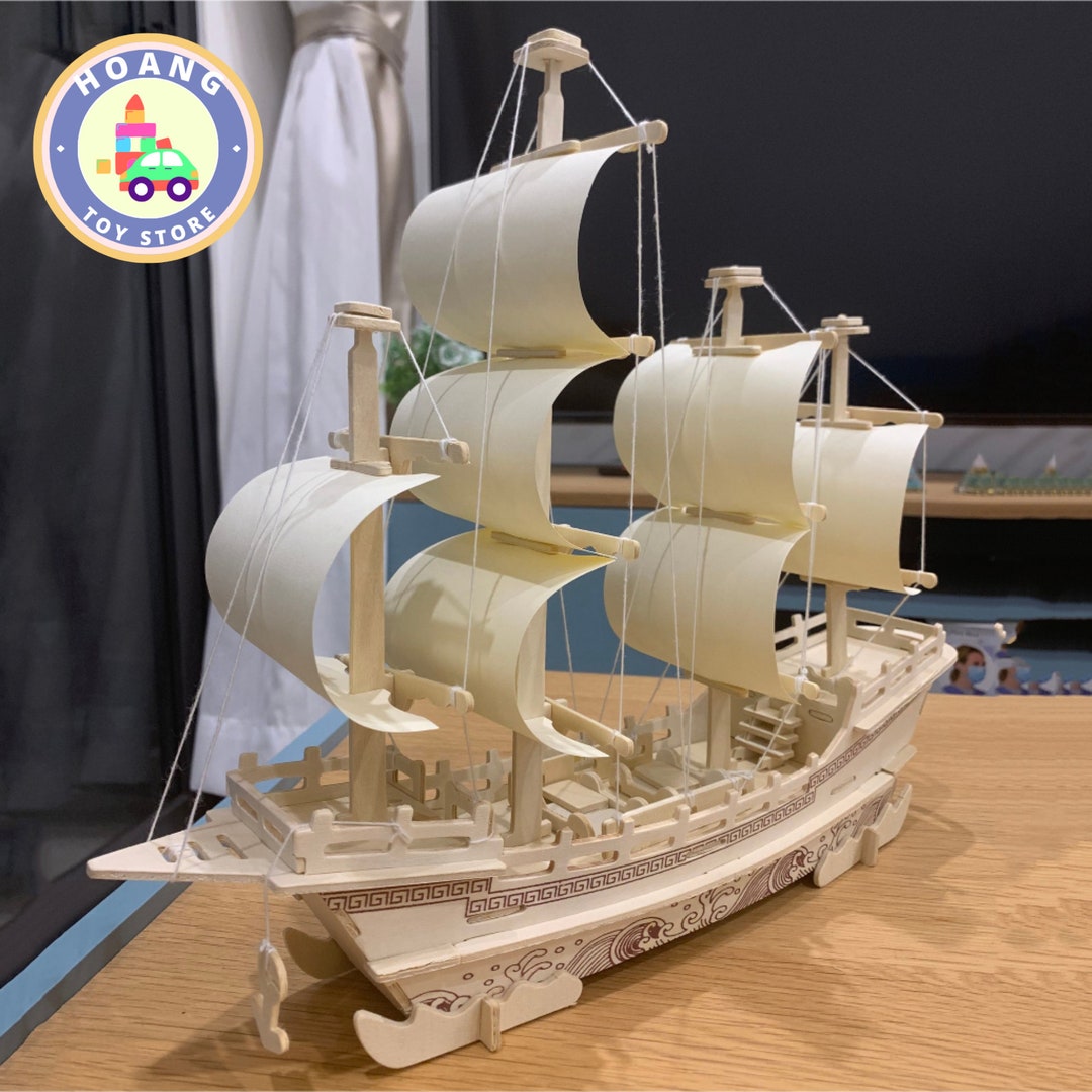 3D Wooden Ship Model Assembly Toy - Etsy