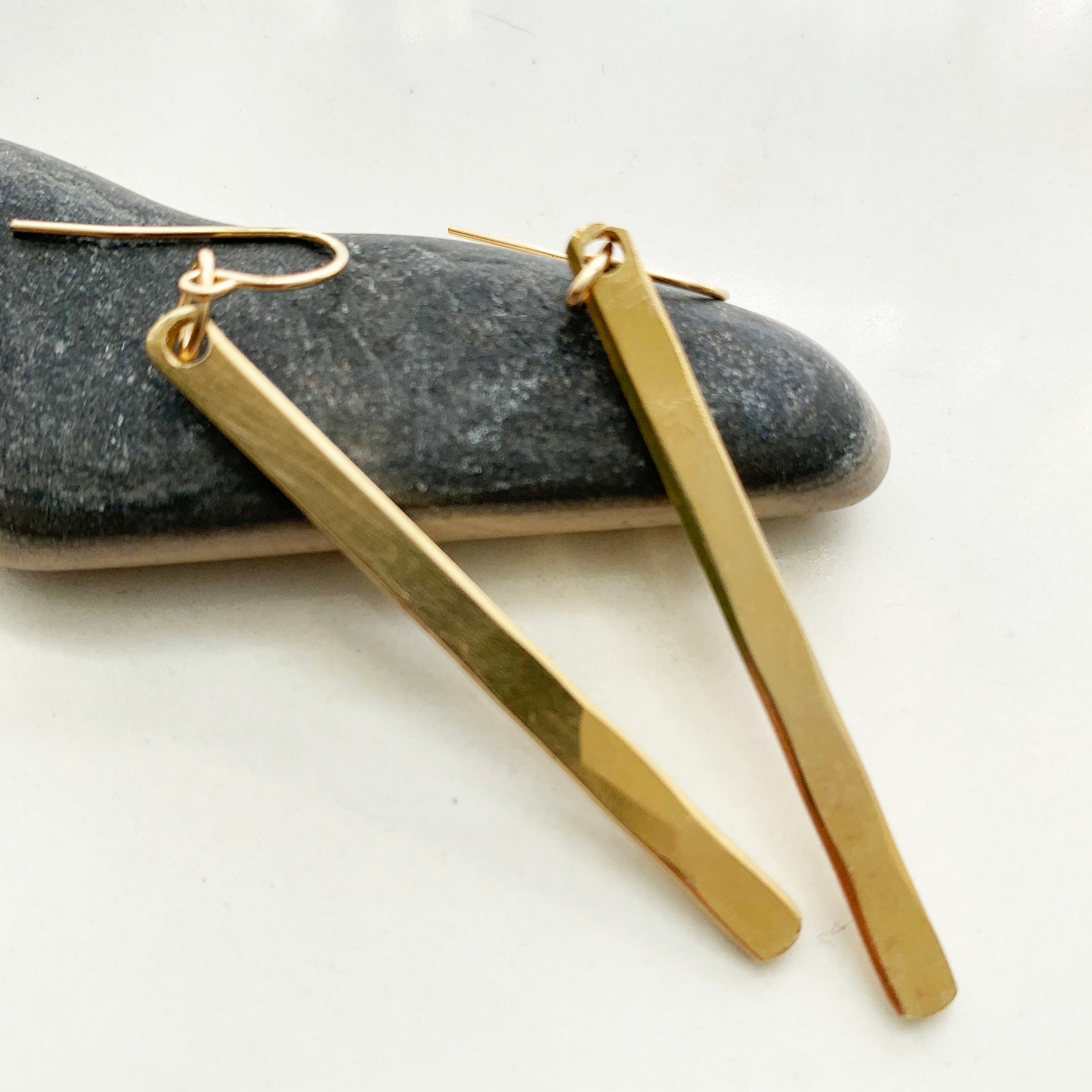 Bronze Bar Earrings, 8th or 19th Anniversary Gift, Bronze Anniversary ...