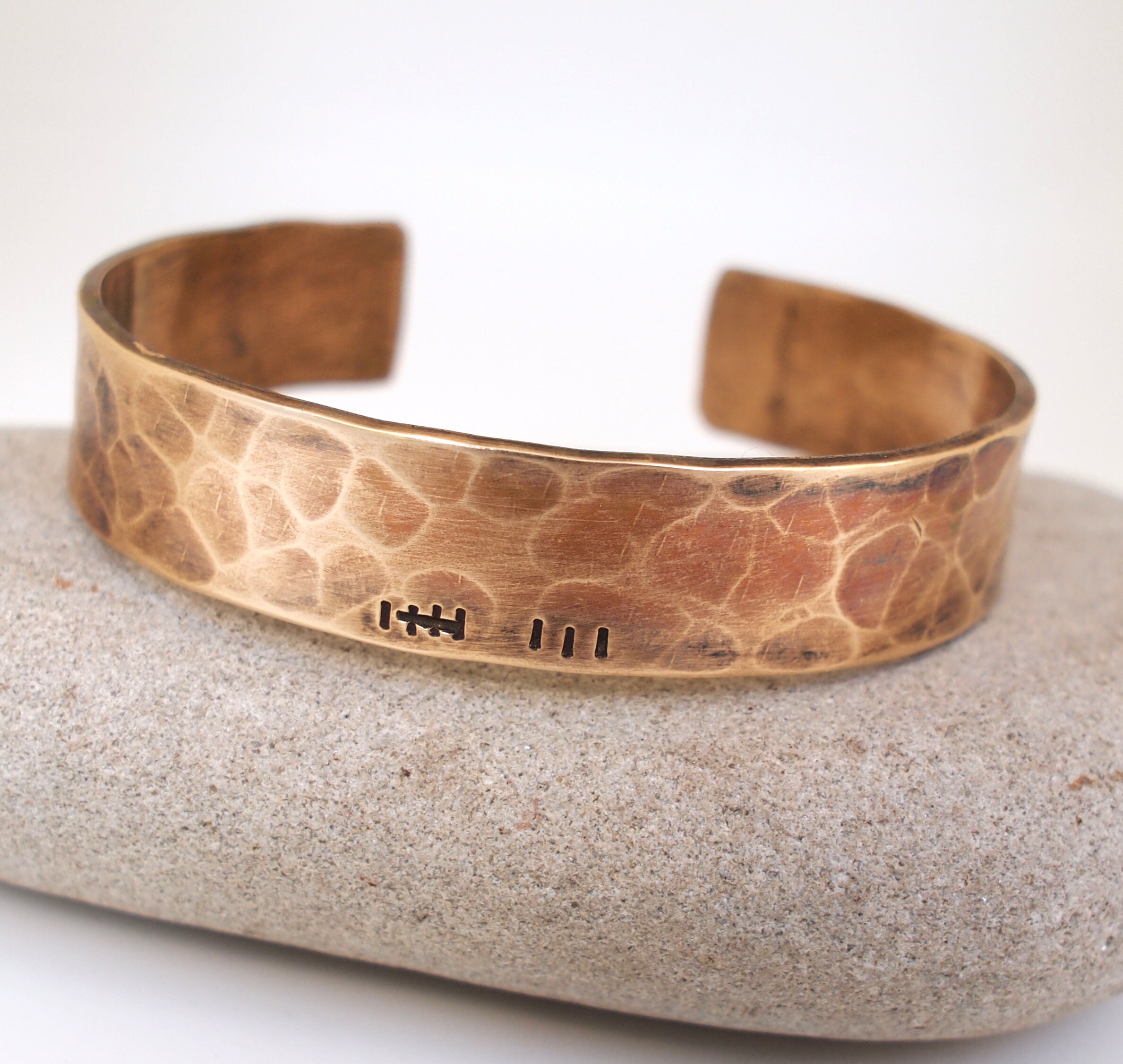 Men's Hash Mark Bracelet Bronze 8 or 19 Year Tally Mark | Etsy