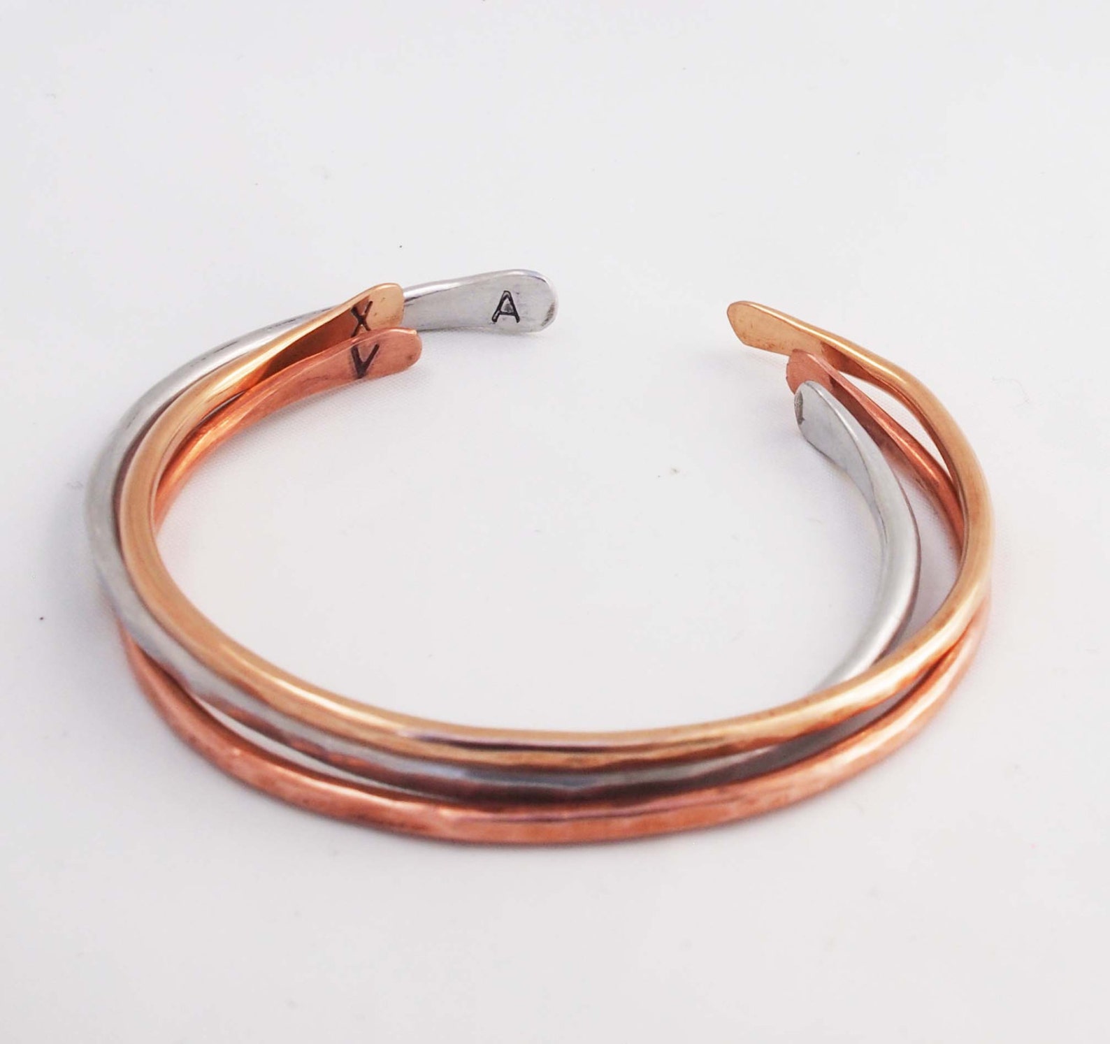 Mixed Metal Bracelets Personalized Anniversary Jewelry | Etsy