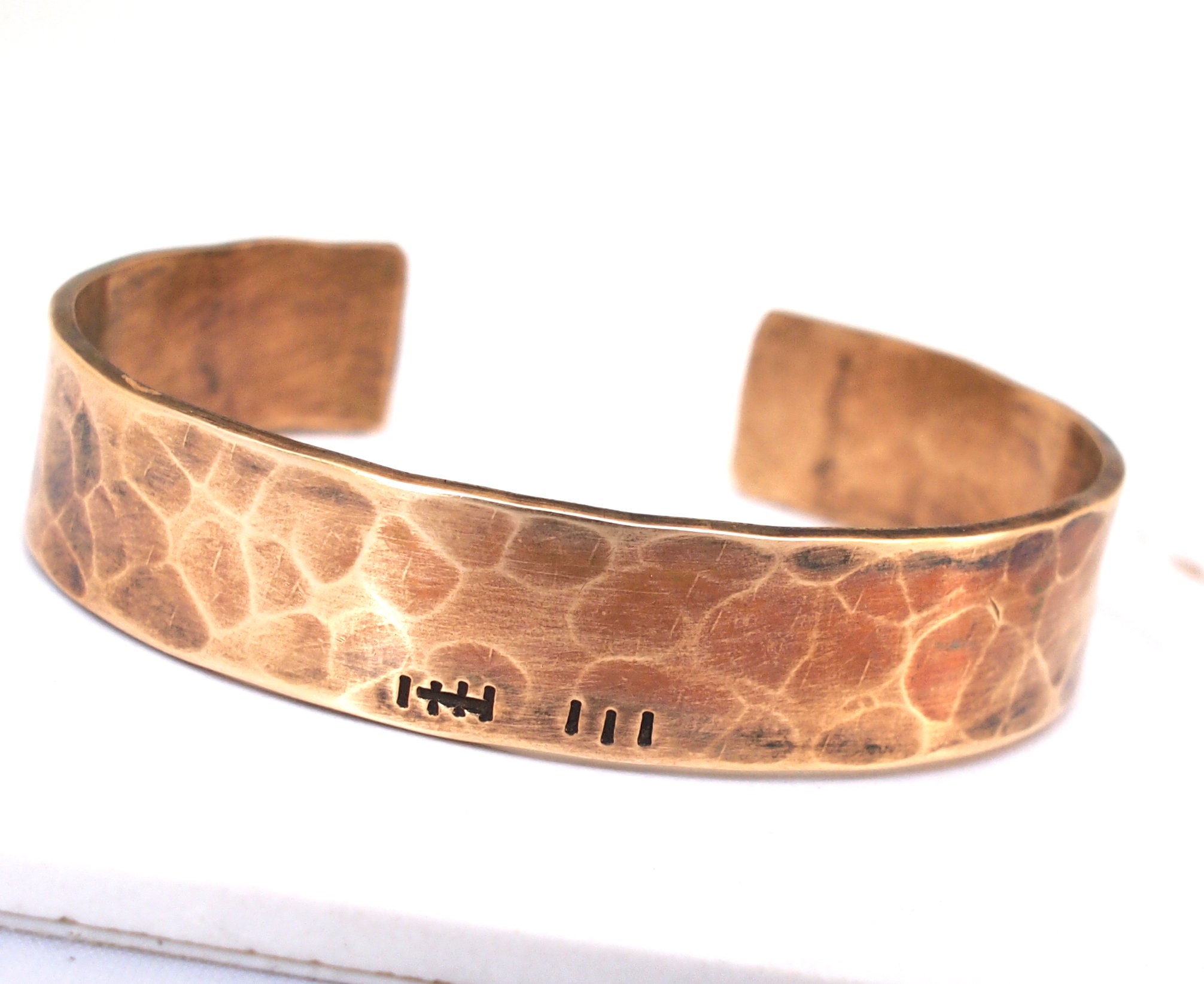 Men's Hash Mark Bracelet Bronze 8 or 19 Year Tally Mark | Etsy