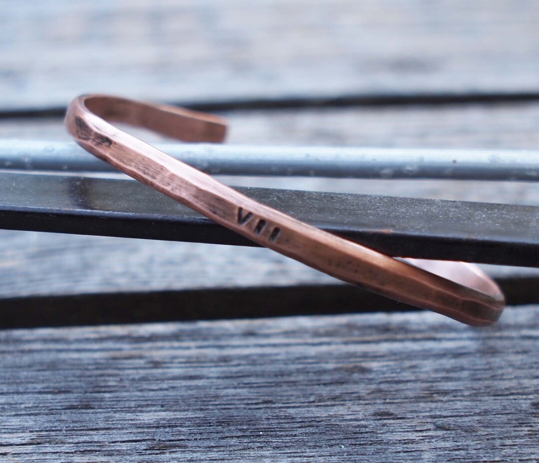Men's Copper Bracelet, Roman Numeral Anniversary Gift, VII, XXII - Etsy