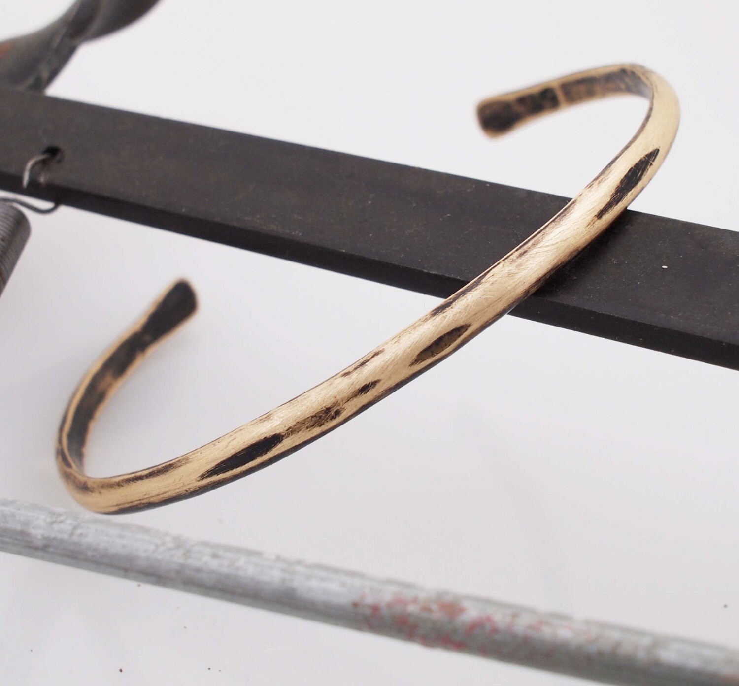 Men's Rustic Bronze Cuff With Initials 8th or 19th | Etsy