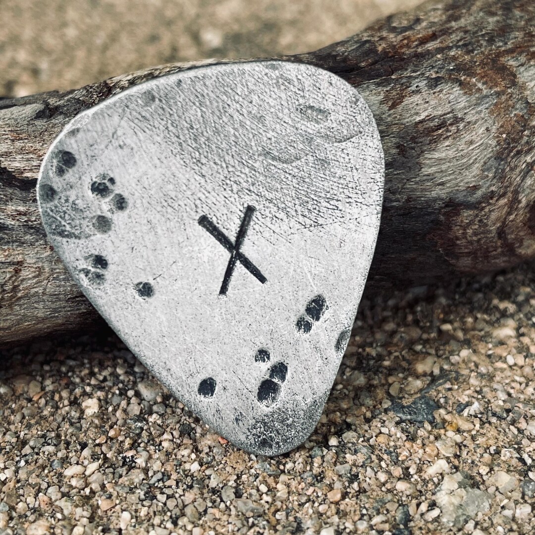 Metal Guitar Pick, Guitarist Gift, Distressed ,X Pick, 10 Year ...