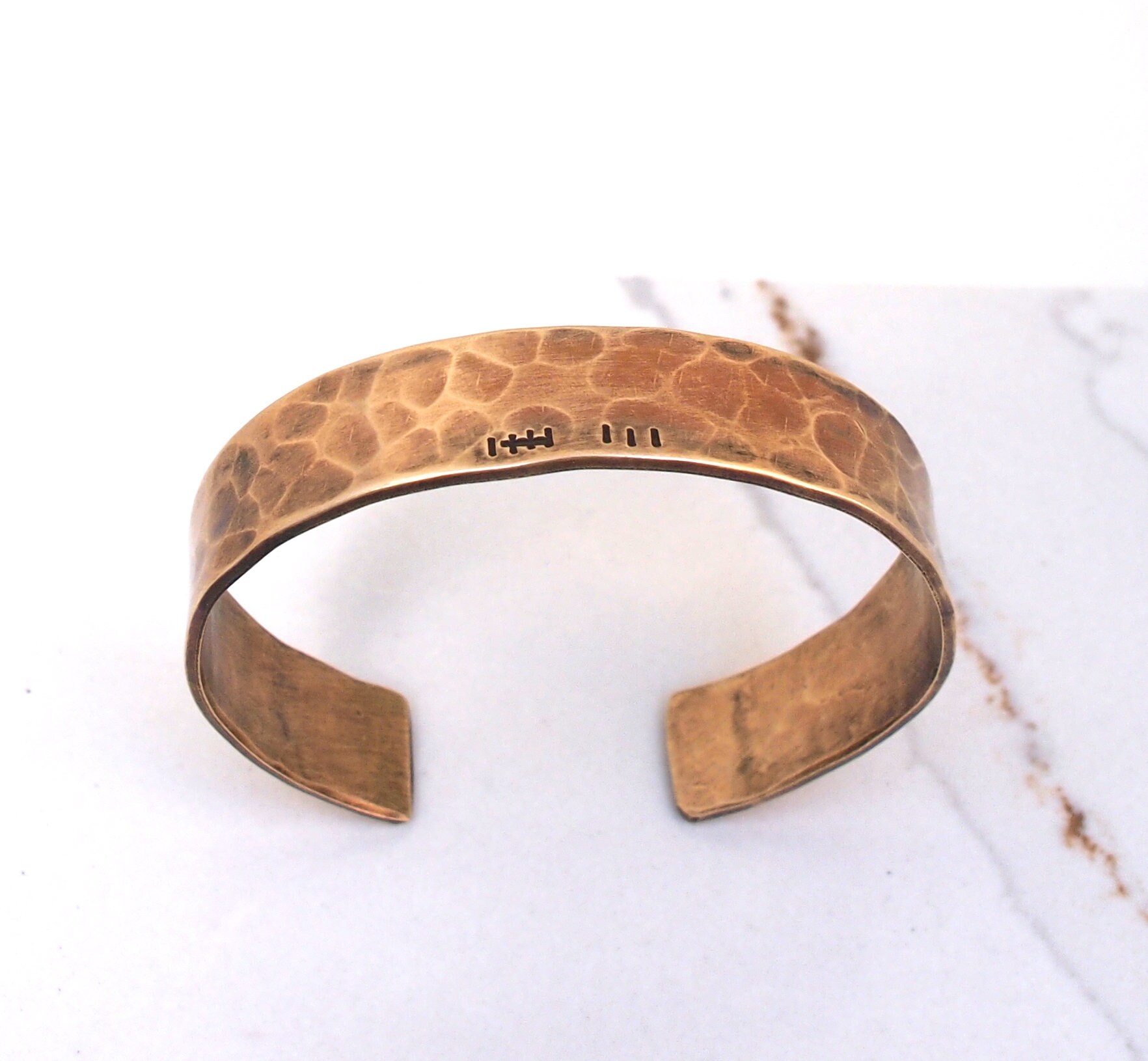 Men's Hash Mark Bracelet Bronze 8 or 19 Year Tally Mark | Etsy