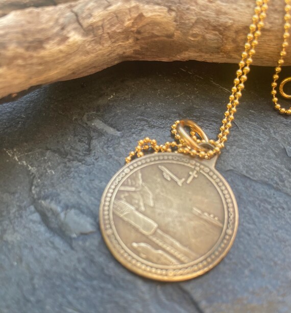 Antique Bronze St Christopher Medal, 1940s Saint Chr… - Gem