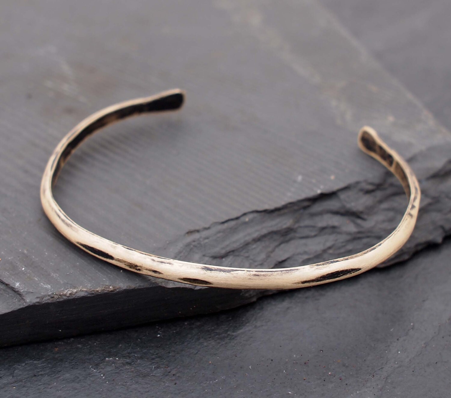 Men's Rustic Bronze Cuff With Initials 8th or 19th | Etsy