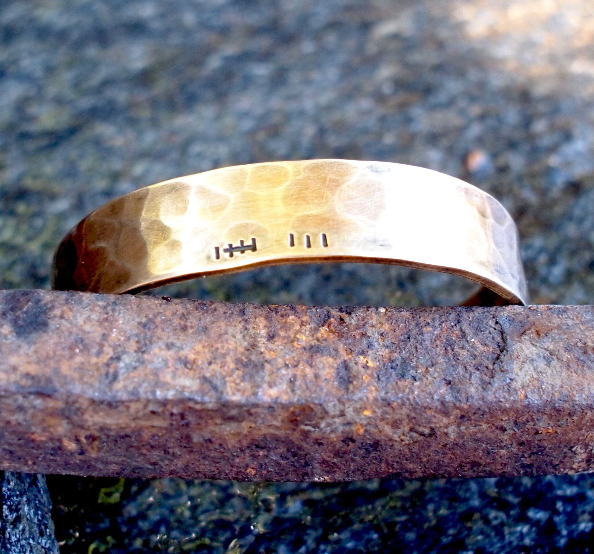 Men's Hash Mark Bracelet Bronze 8 or 19 Year Tally Mark | Etsy