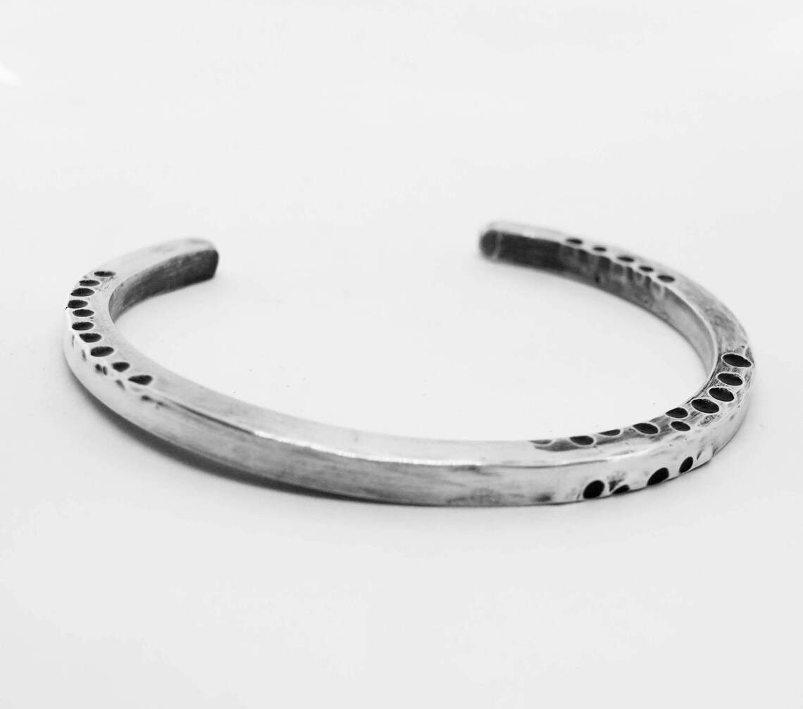 Heavy Distressed Silver Cuff Unisex Silver Bracelet - Etsy