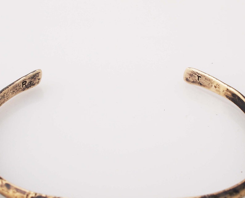 Men's Rustic Bronze Cuff With Initials 8th or 19th | Etsy