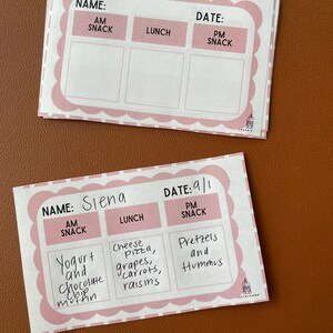 Printable Meal Cards for School & Daycare – 8 Cards per Sheet – Easy ...
