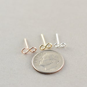 Infinity Stud Earrings, Gold Posts, Gold Fill Studs, Bridesmaid - Etsy