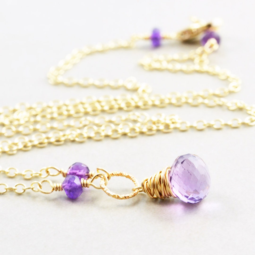 Amethyst Necklace, February Birthstone Jewelry, Gemstone Necklace - Etsy