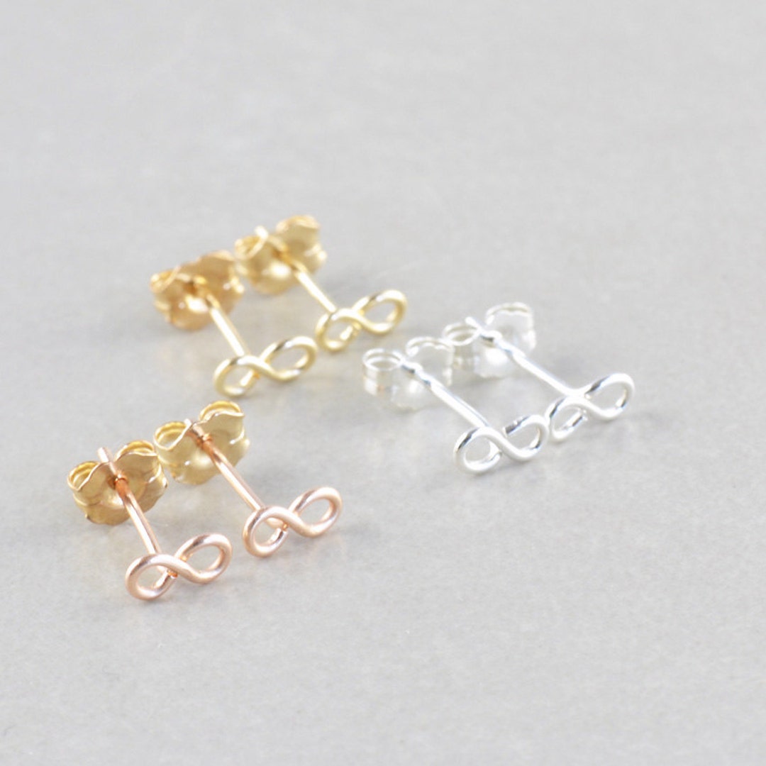 Infinity Earrings, Infinity Studs, Gold Infinity, Silver Infinity, Rose ...