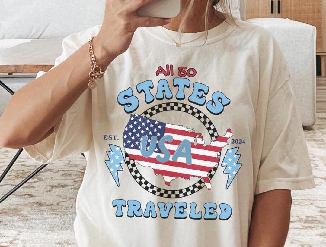 50 States Accomplished, Traveled All 50 States Shirt, USA Traveler Gift ...