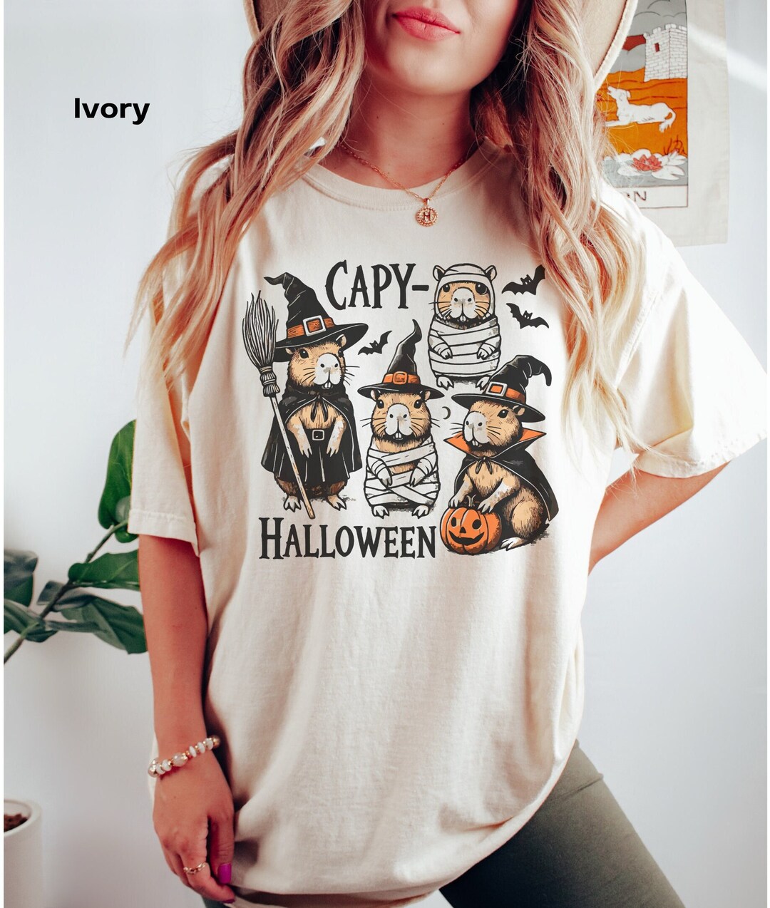 Comfort Colors® Capybara Halloween Shirt Capy Halloween Tee Cute ...