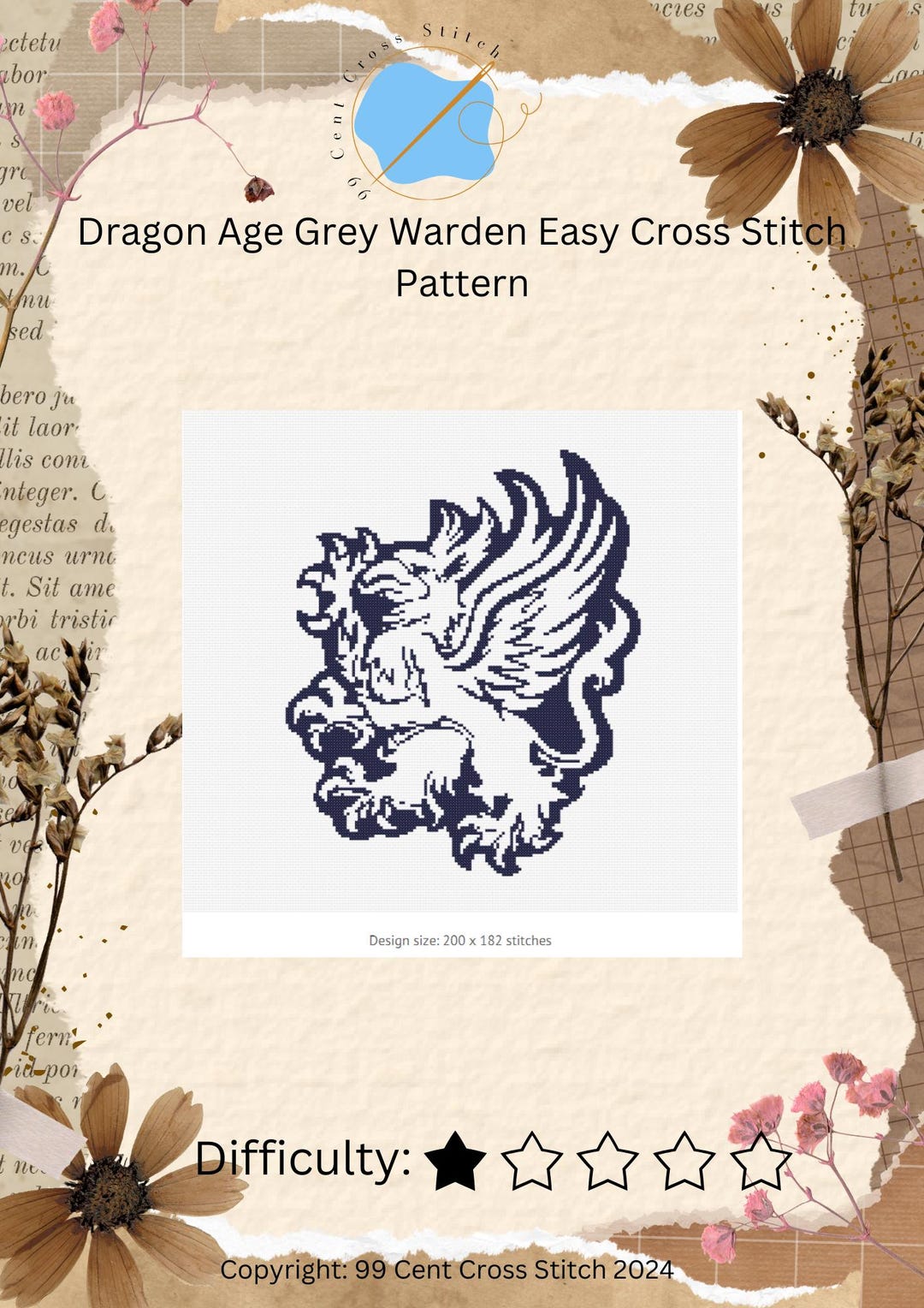 Dragon Age Heroes: Grey Warden Cross Stitch Pattern - Etsy