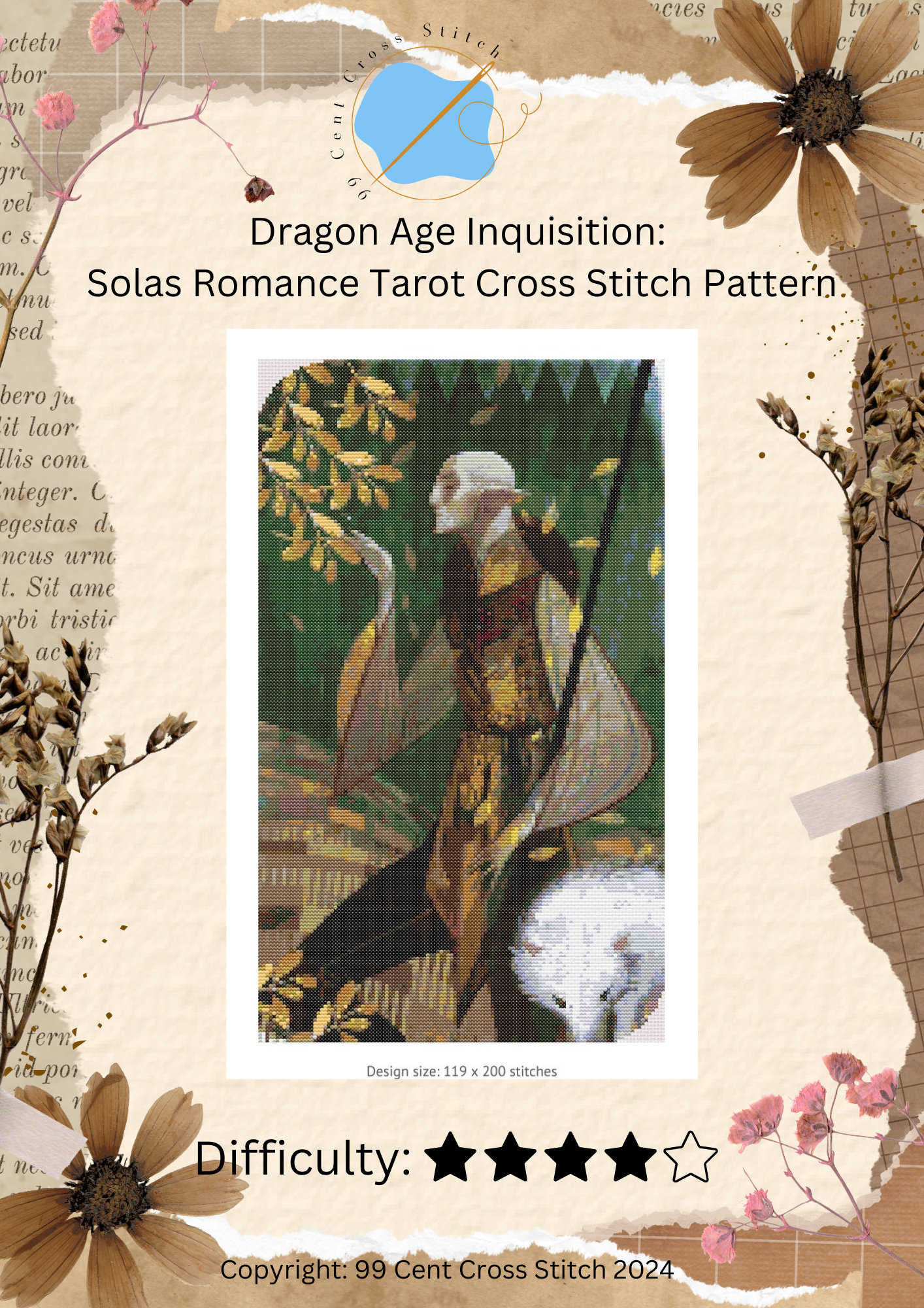 Dragon Age Inquisition Solas Romance Tarot Cross Stitch Pattern - Etsy